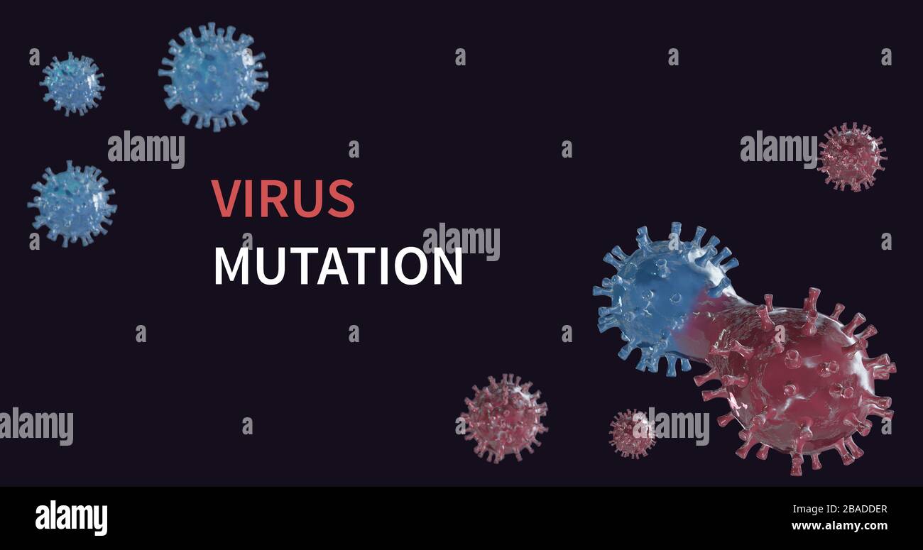 Virus and mutations process 3d illustartion. New virus mutation of ...