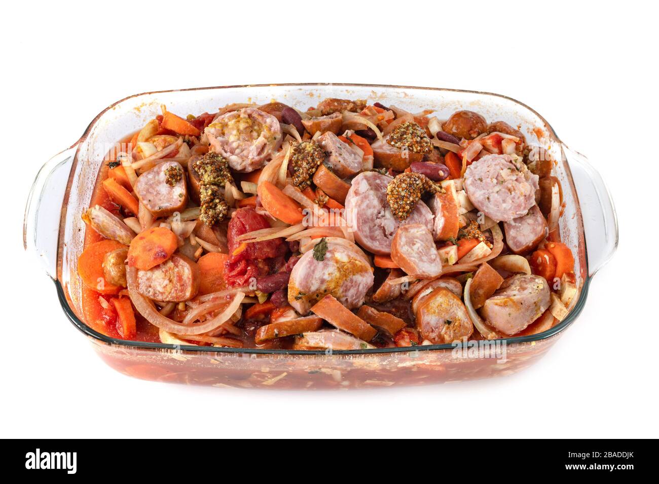 rougail sausage in front of white background Stock Photo - Alamy