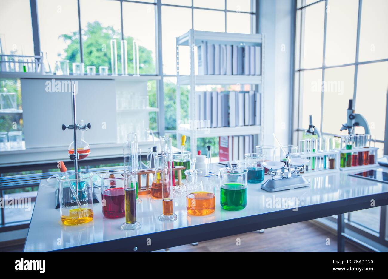 medical or chemical laboratory background. Laboratory concept without ...