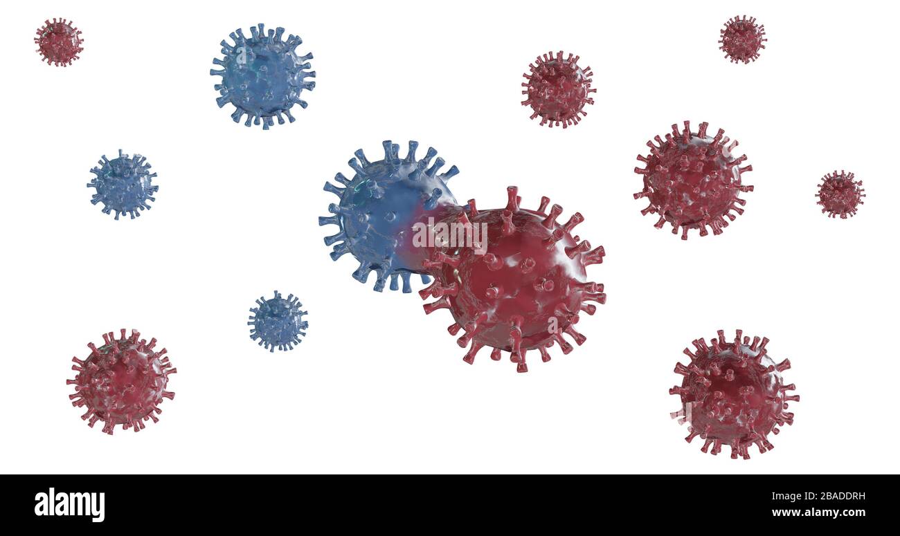 Virus and mutations process 3d illustartion. New virus mutation of ...