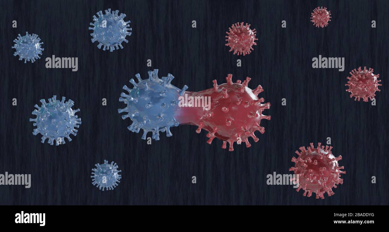 Virus and mutations process 3d illustartion. New virus mutation of ...