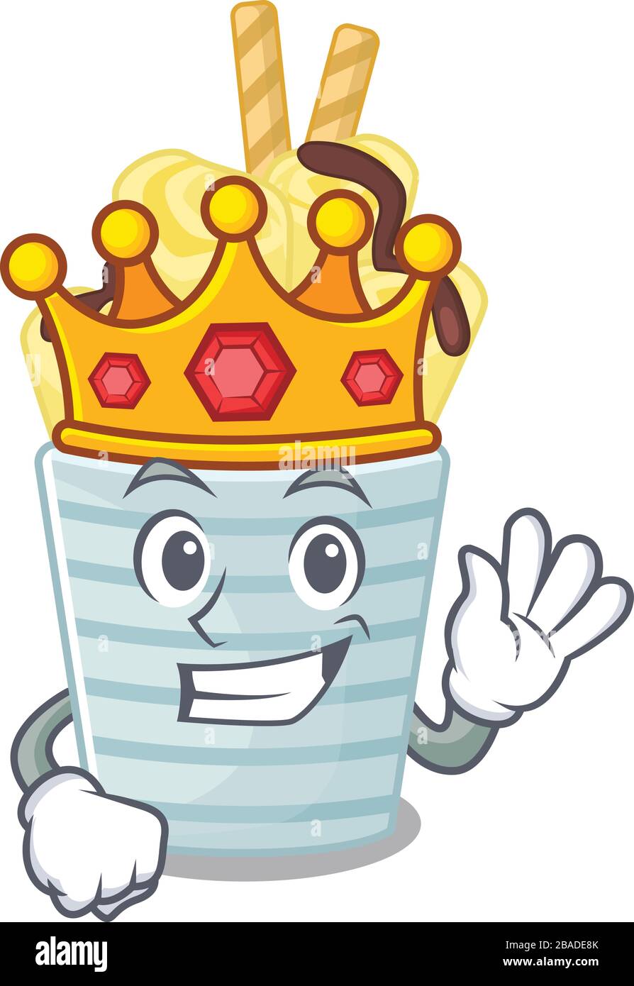 The Royal King of ice cream banana rolls cartoon character design with ...