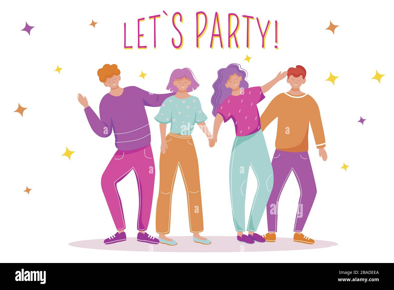 Let party flat vector illustration Stock Vector Image & Art - Alamy