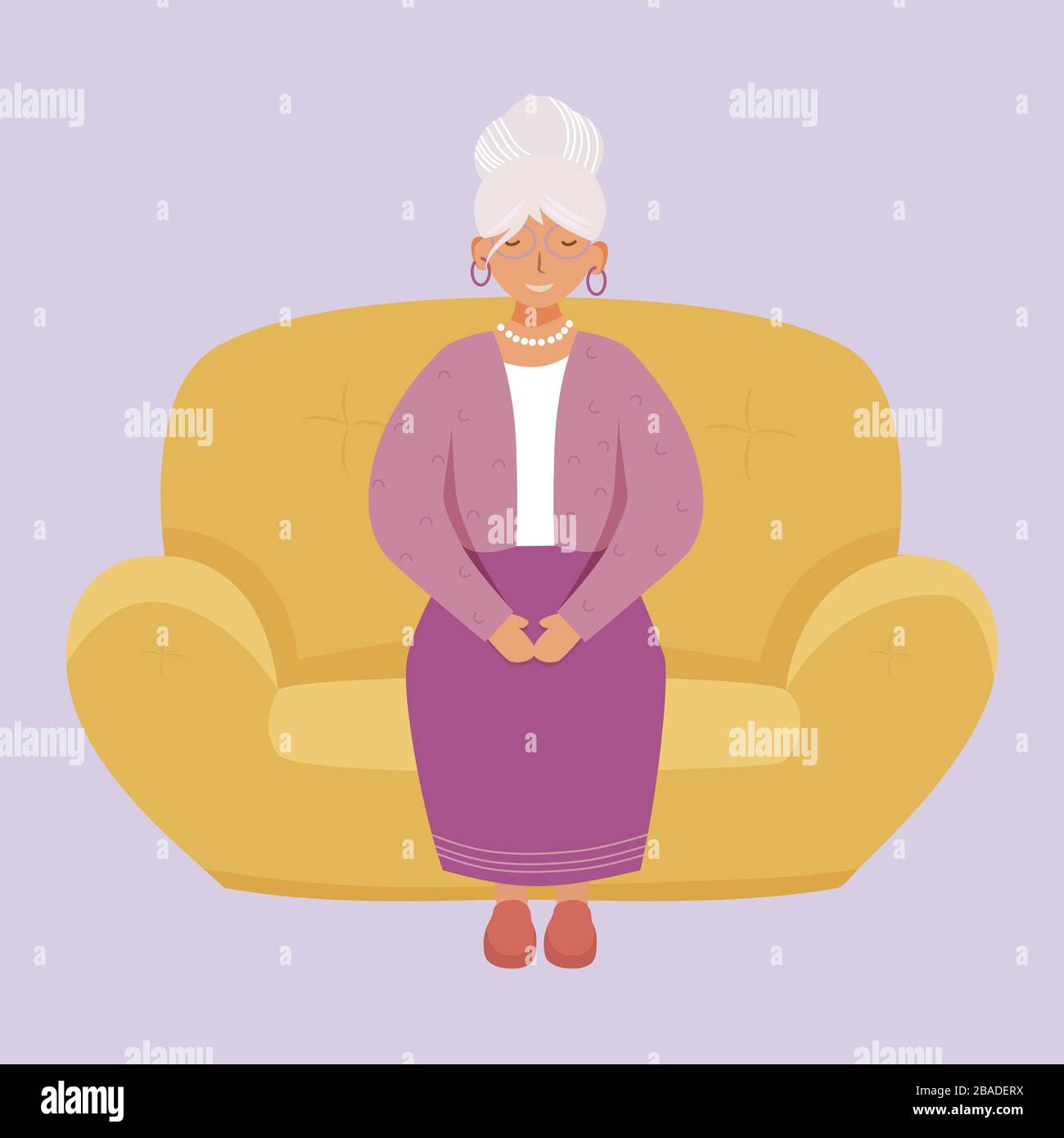 Smiling senior woman flat vector illustration Stock Vector Image & Art ...