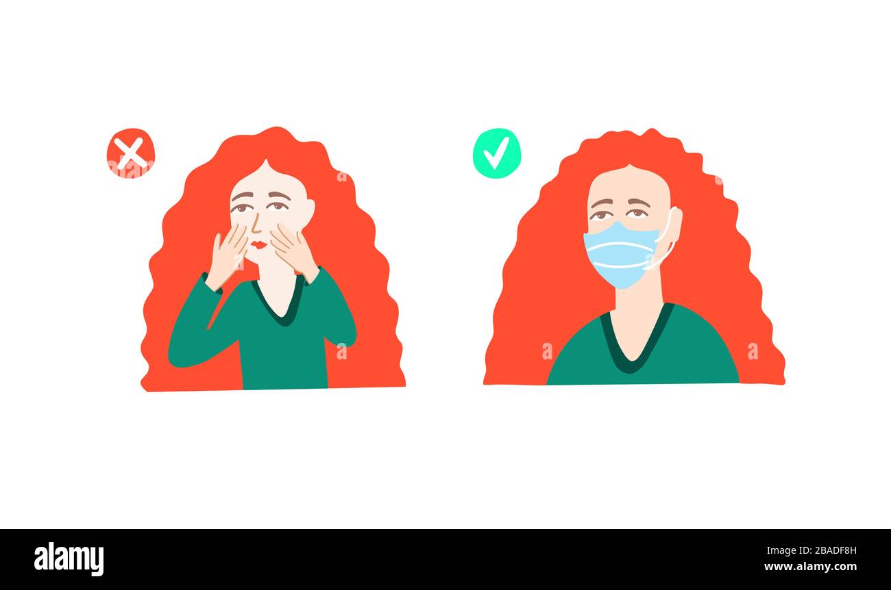 avoid touching face and medical mask coronavirus quarantine ...