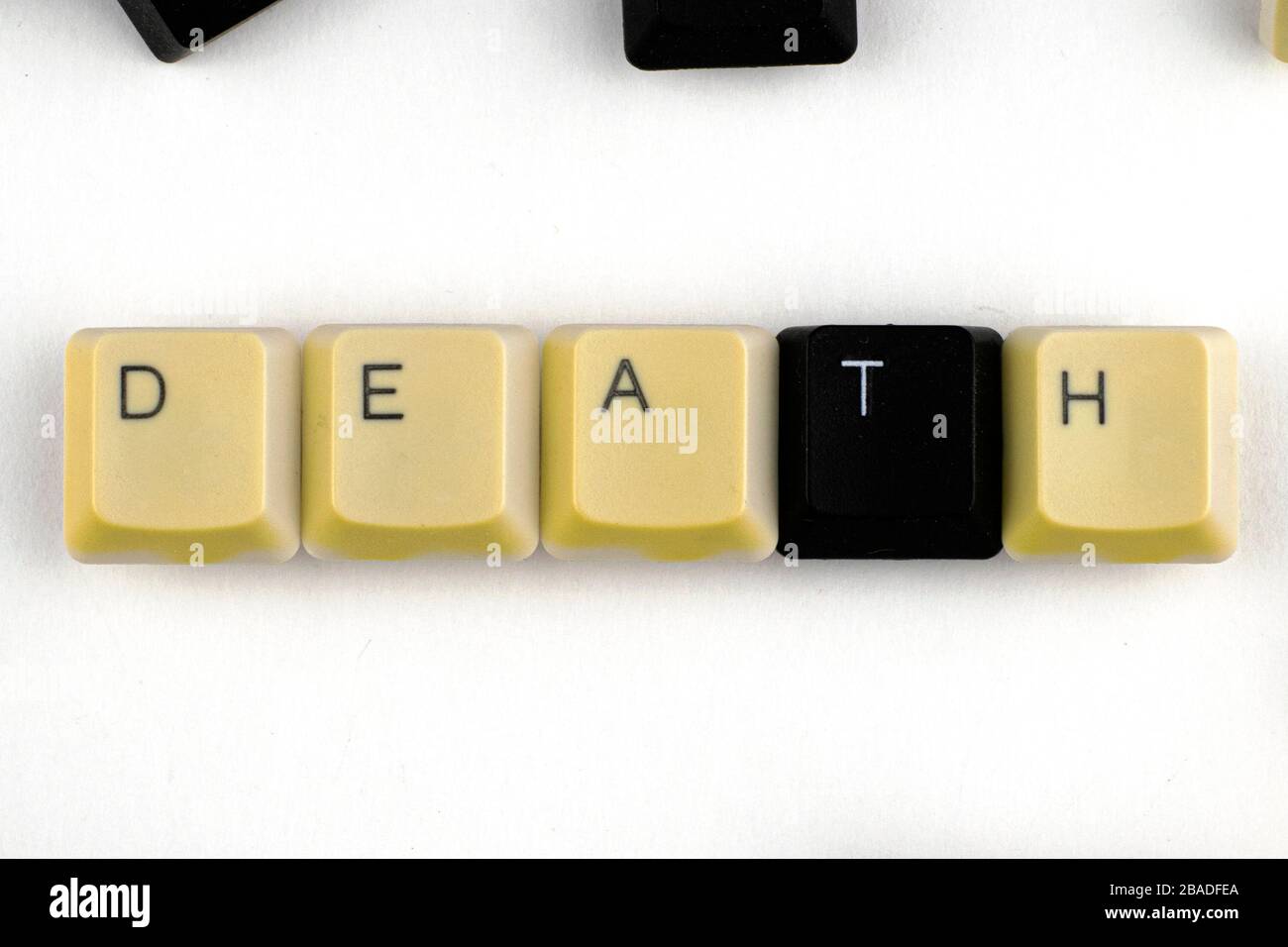 concept virus remote work computer word death laid out from keyboard ...