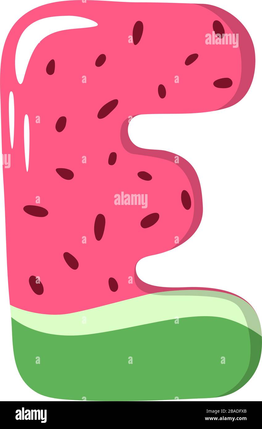 Watermelon Alphabet Sign on the white background - vector illustratiion ...