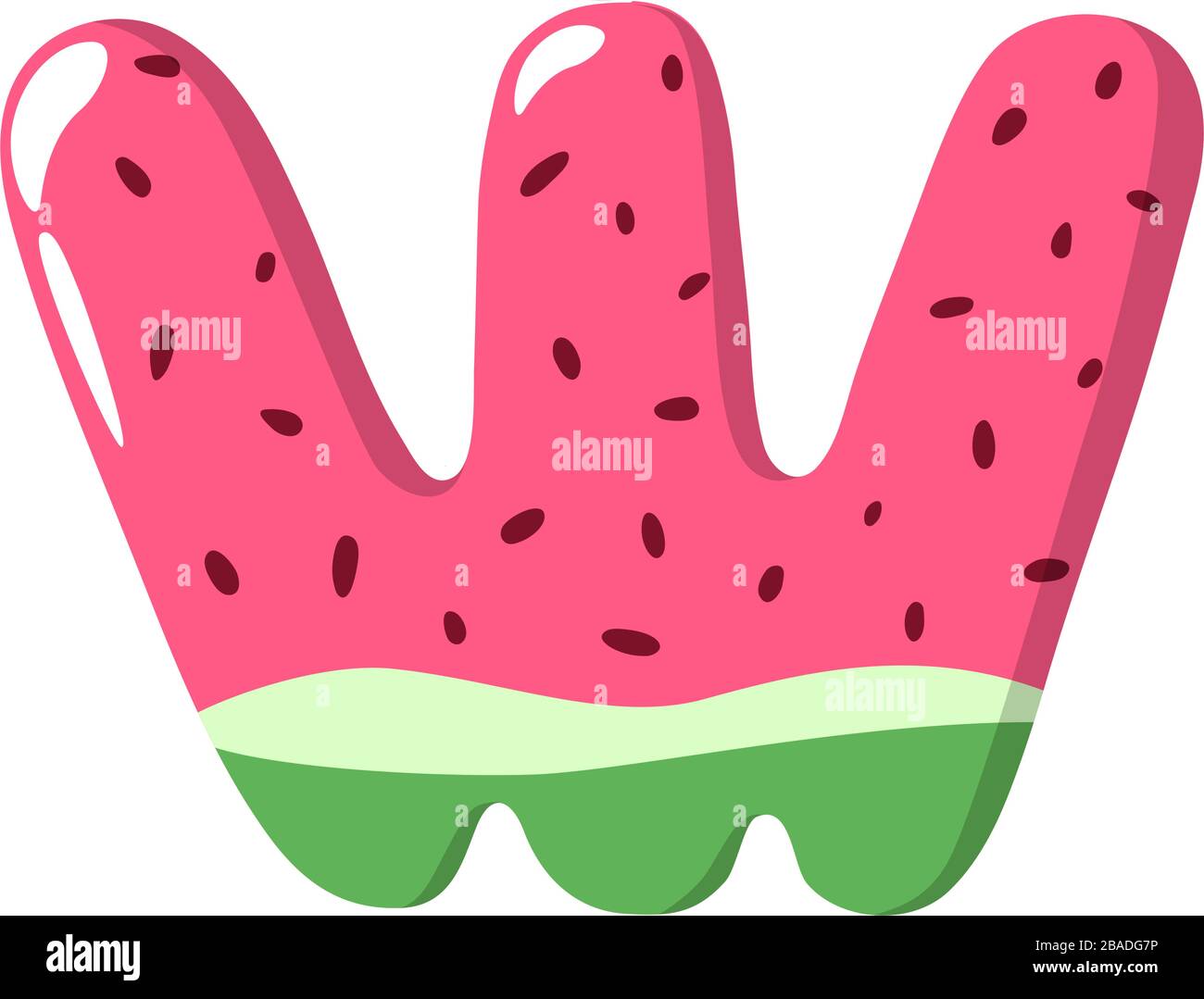 Watermelon Alphabet Sign on the white background - vector illustratiion ...