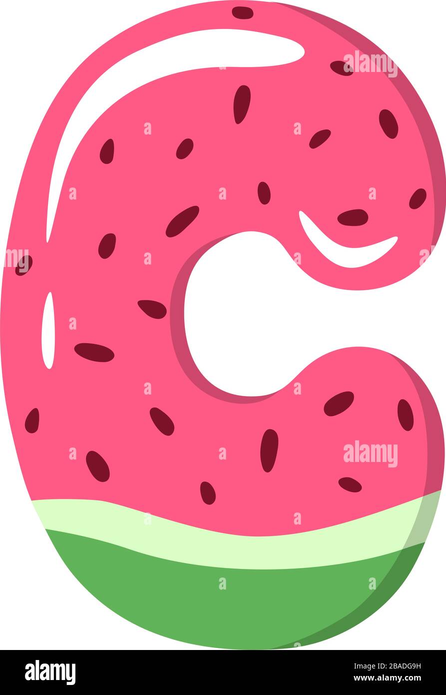 Watermelon Alphabet Sign on the white background - vector illustratiion ...