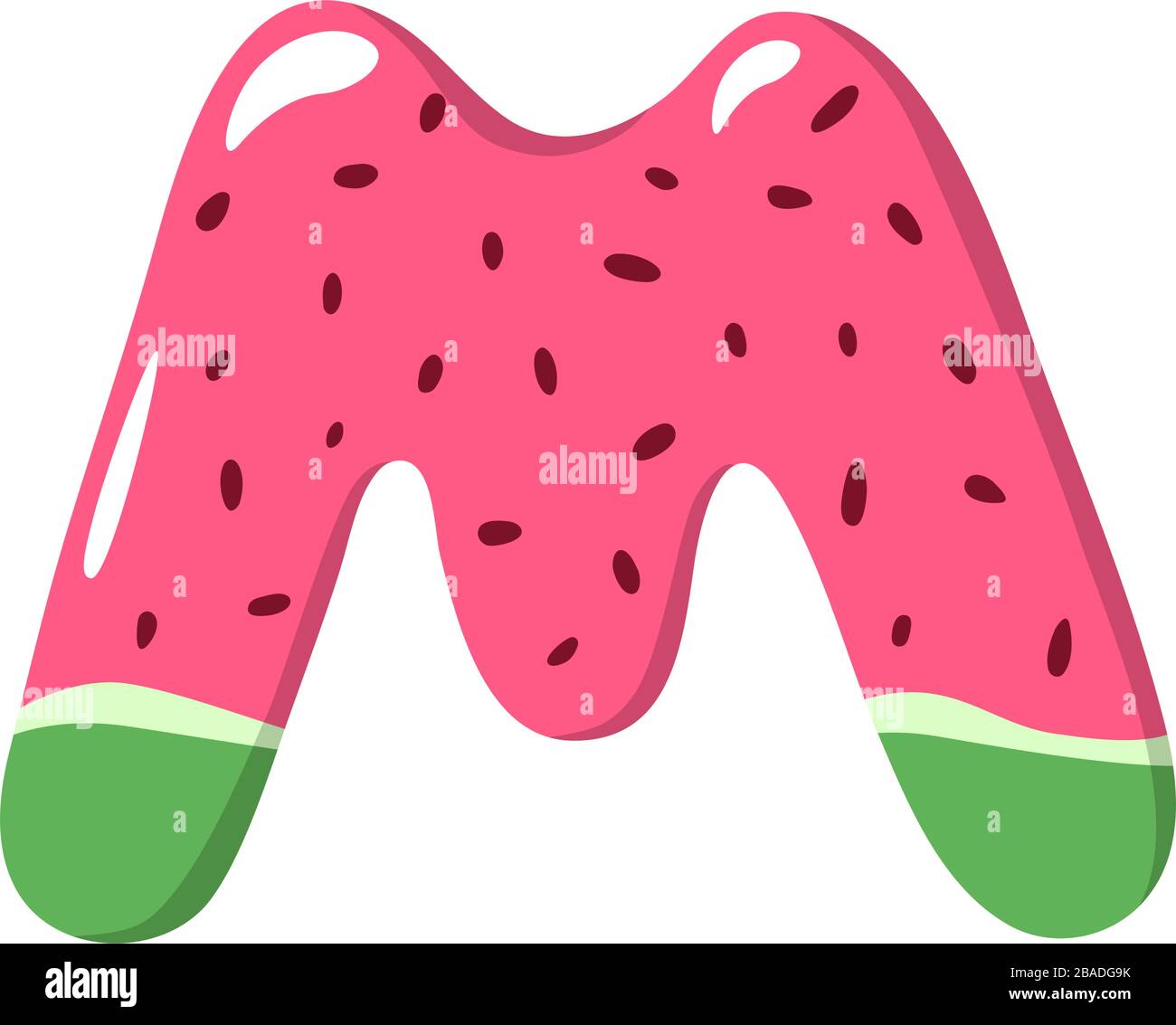 Watermelon Alphabet Sign on the white background - vector illustratiion ...
