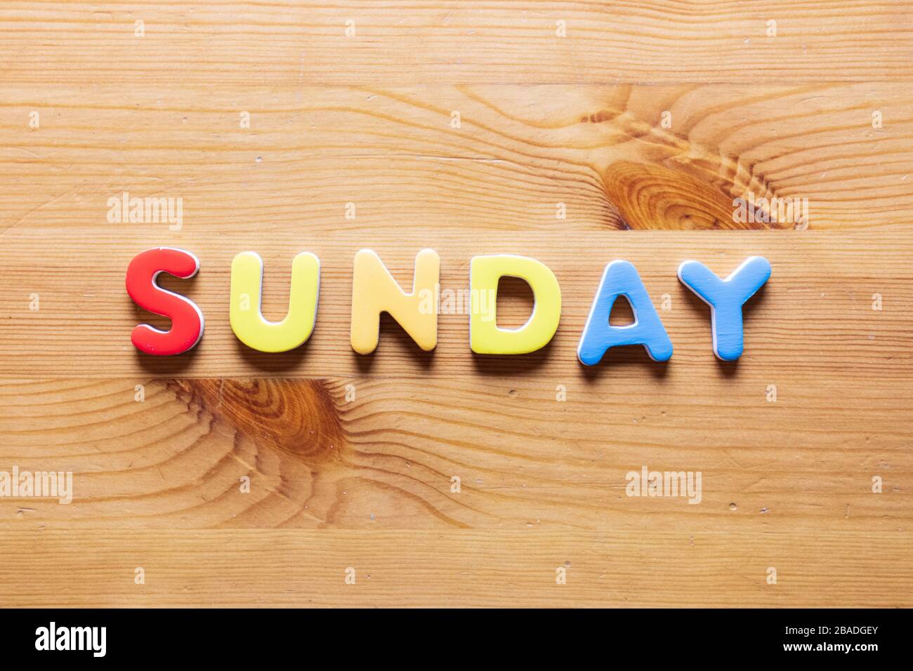 Word sunday colorful letters hi-res stock photography and images - Alamy
