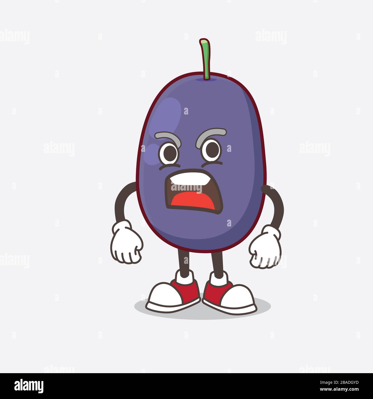 A picture of Java Plum cartoon mascot character with angry face Stock ...