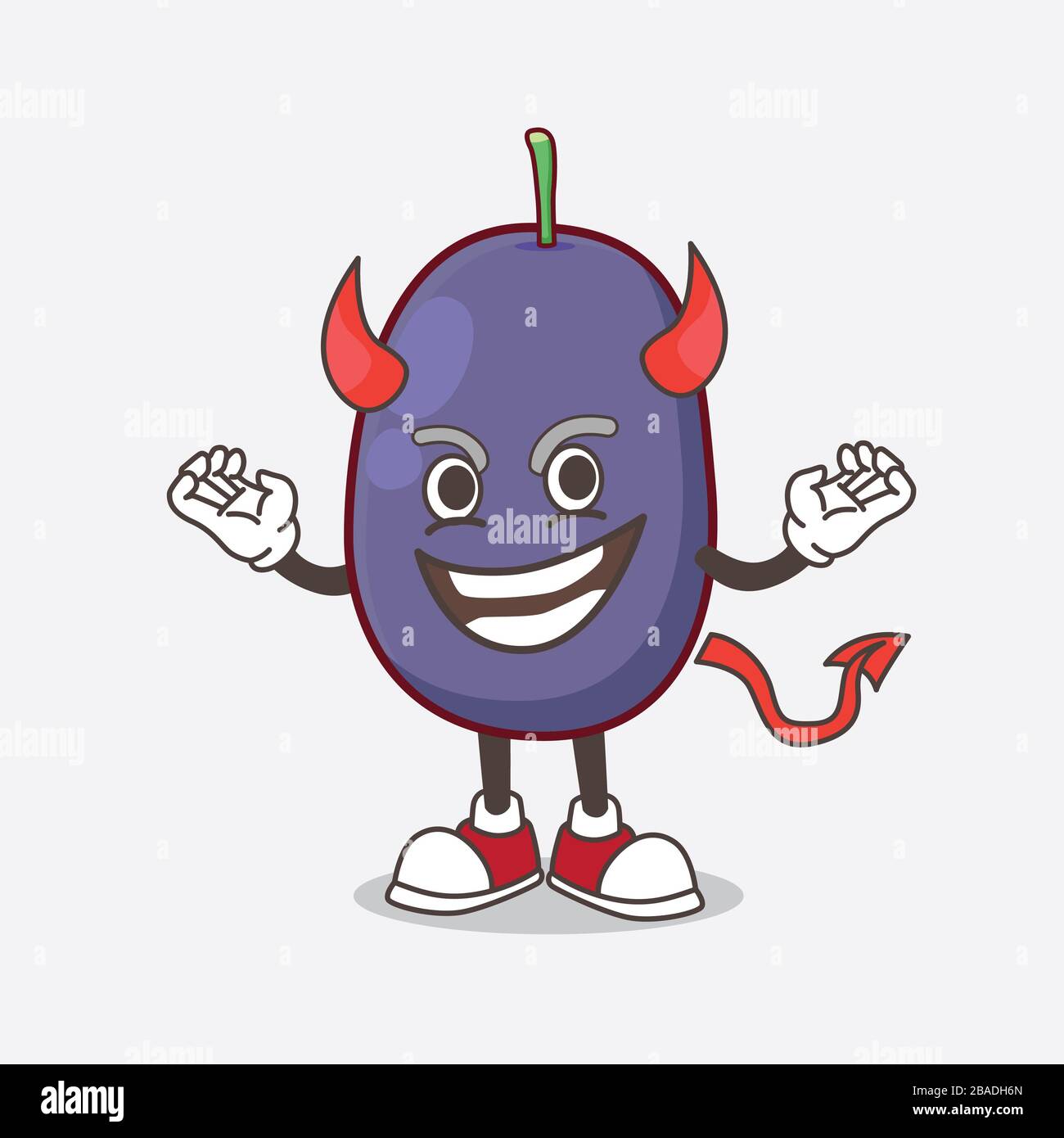 A picture of Java Plum cartoon mascot character as cruel devil Stock ...