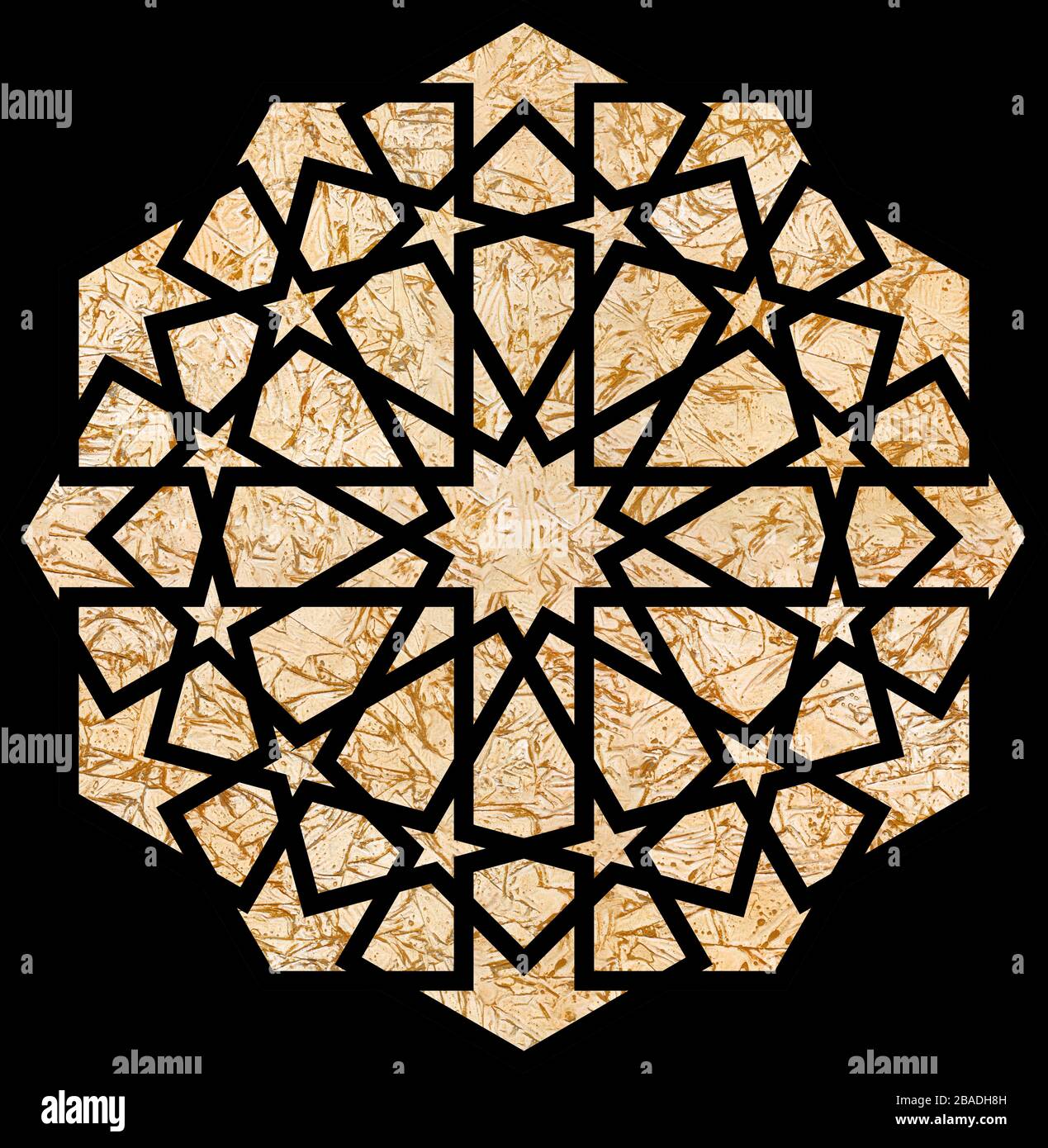 Arabesque round geometric element Stock Photo - Alamy