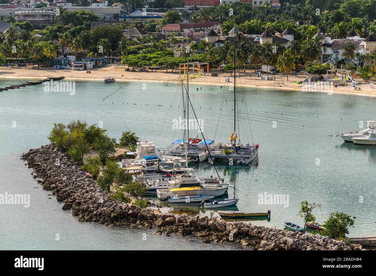 Ocho Rios, Jamaica - April 22, 2019: Coastline view with Ocho Rios Bay ...