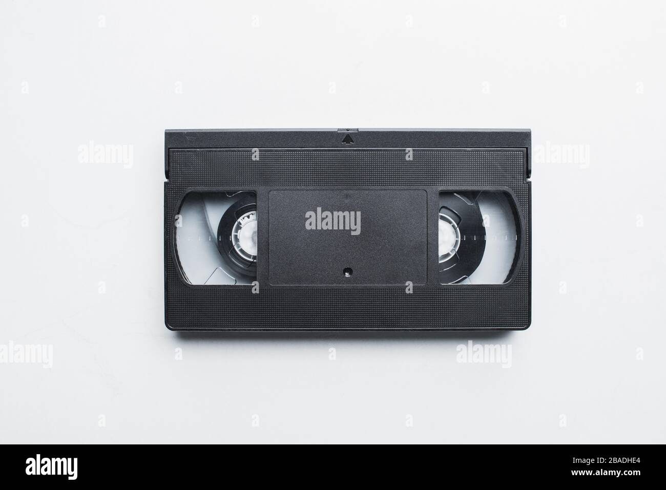 top view of old black VHS cassette on white background Stock Photo - Alamy