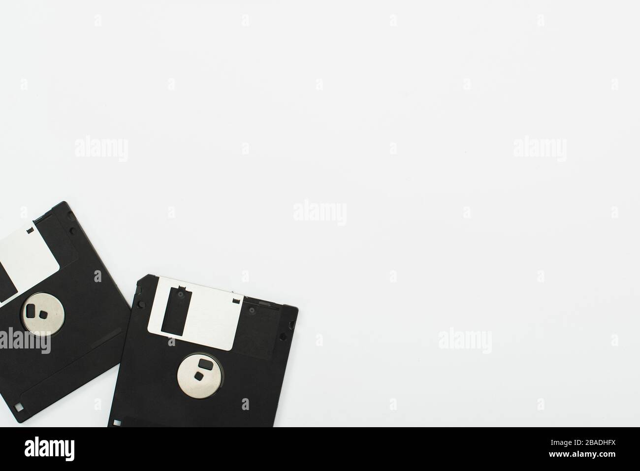 top view of two floppy disks on white background Stock Photo - Alamy