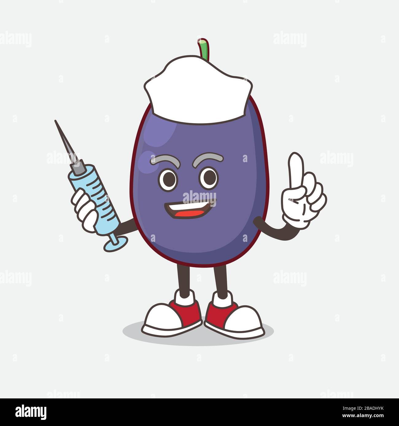 Purple Java Plum Mascot Character Vector Illustration Stock Vector ...