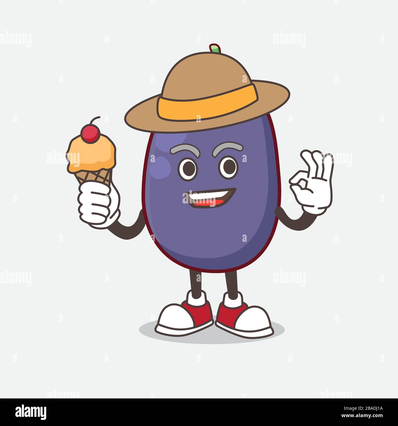 Purple Java Plum Mascot Character Vector Illustration Stock Vector ...
