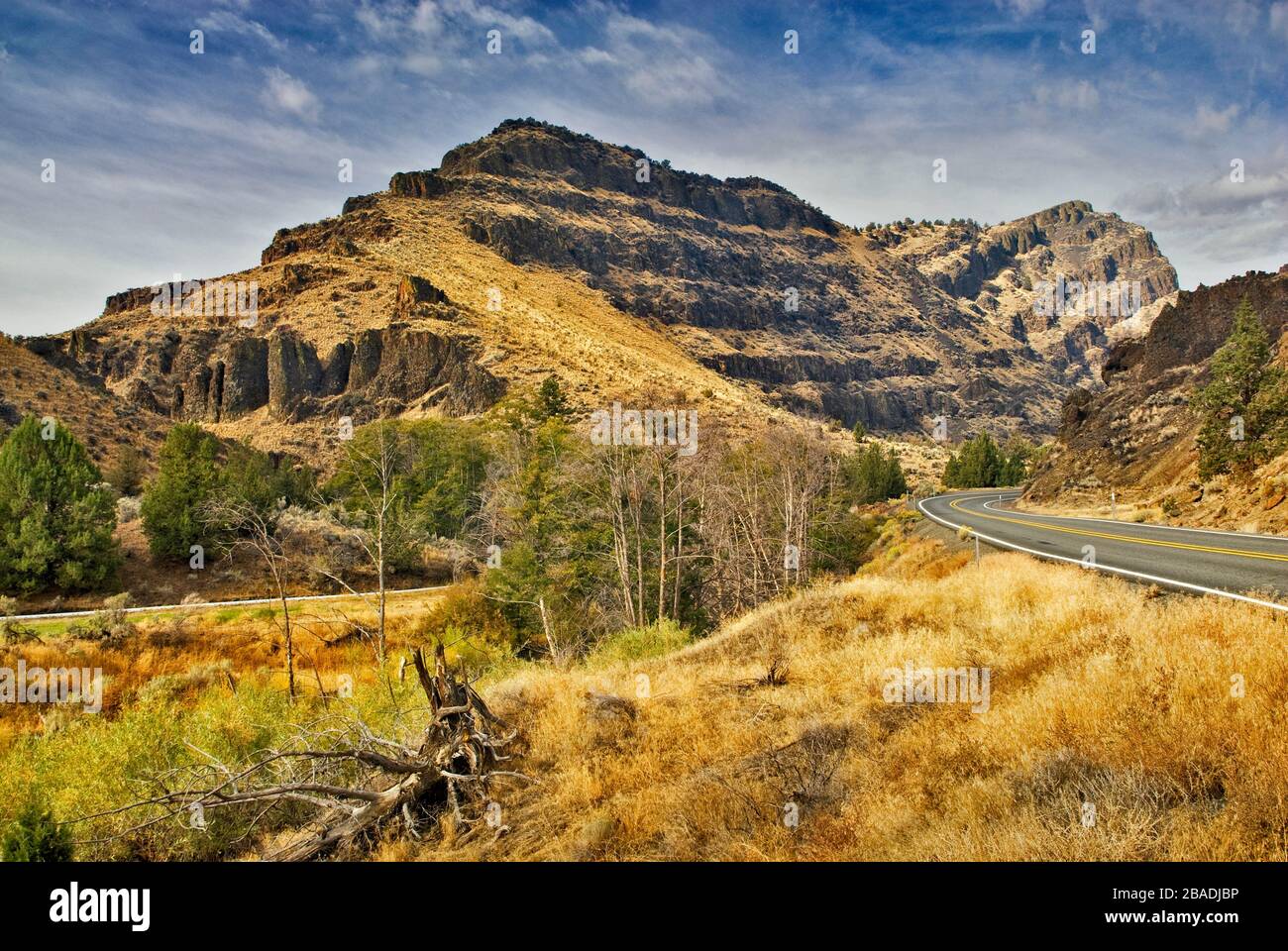 Table Mountain over Mountain Creek from Ochoco Highway near Mitchell ...