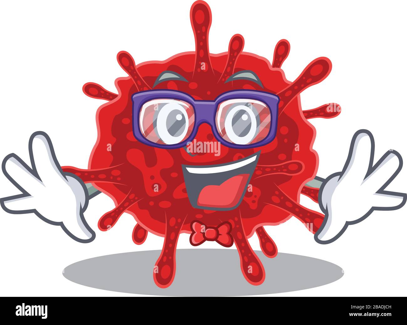Super Funny Geek buldecovirus cartoon character design Stock Vector ...