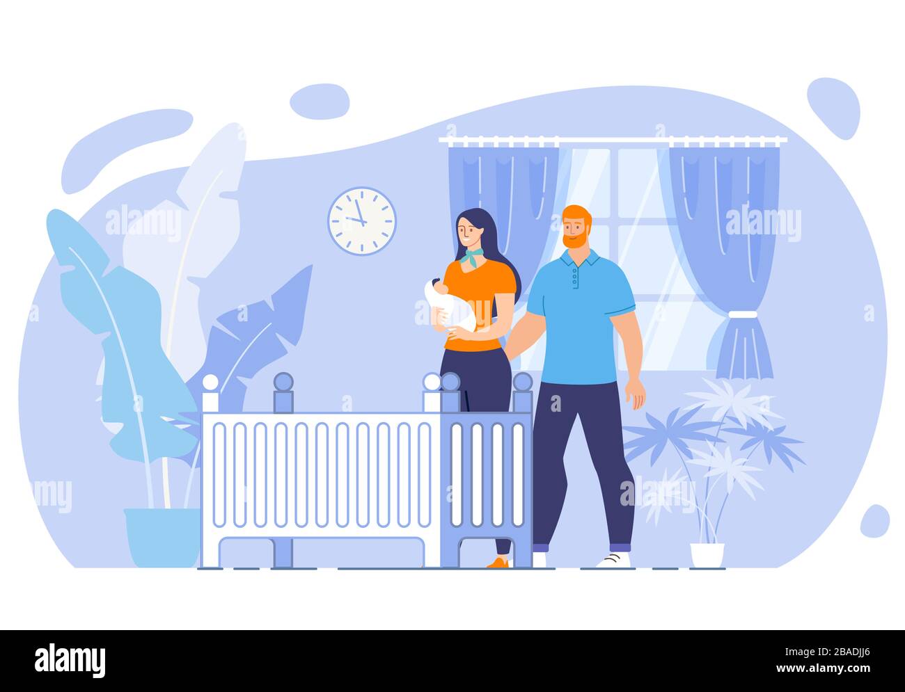 Newborn Baby Happy Sleep Flat Vector Concept Stock Vector Image & Art ...