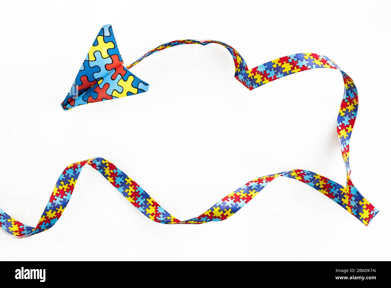 Autism awareness day or month. Paper plane in origami style with autism ...