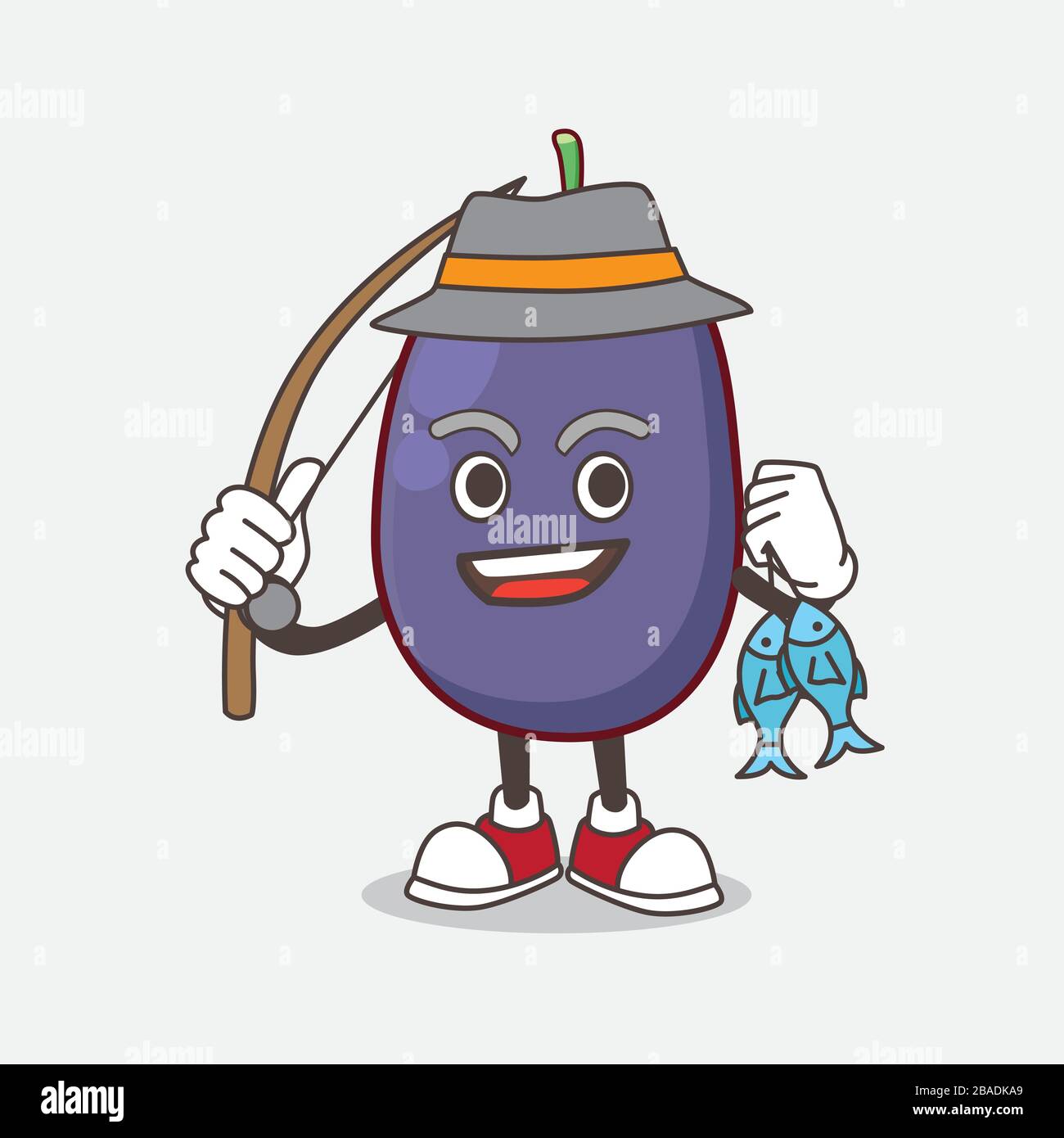 Purple Java Plum Mascot Character Vector Illustration Stock Vector ...