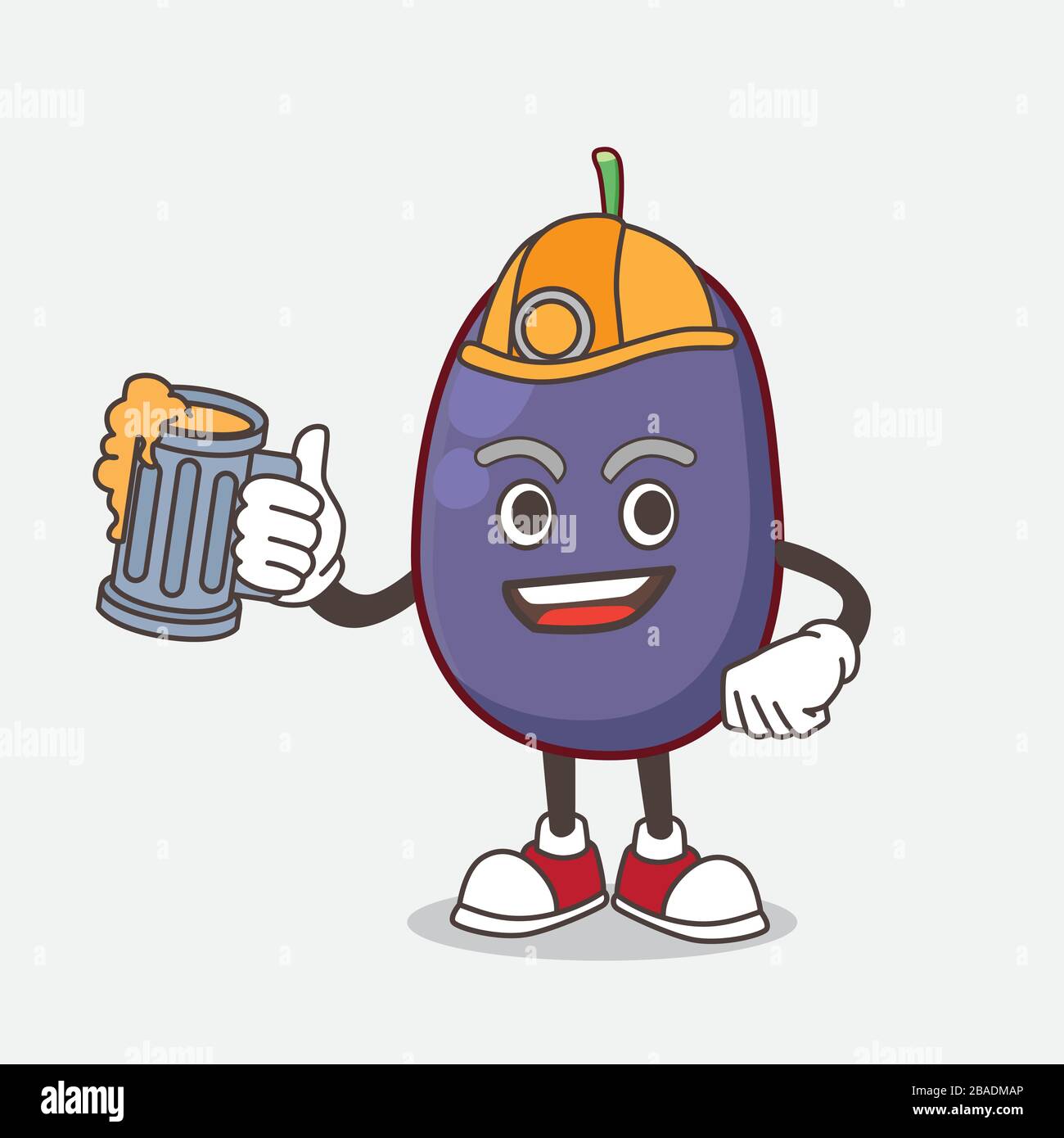 Purple Java Plum Mascot Character Vector Illustration Stock Vector ...