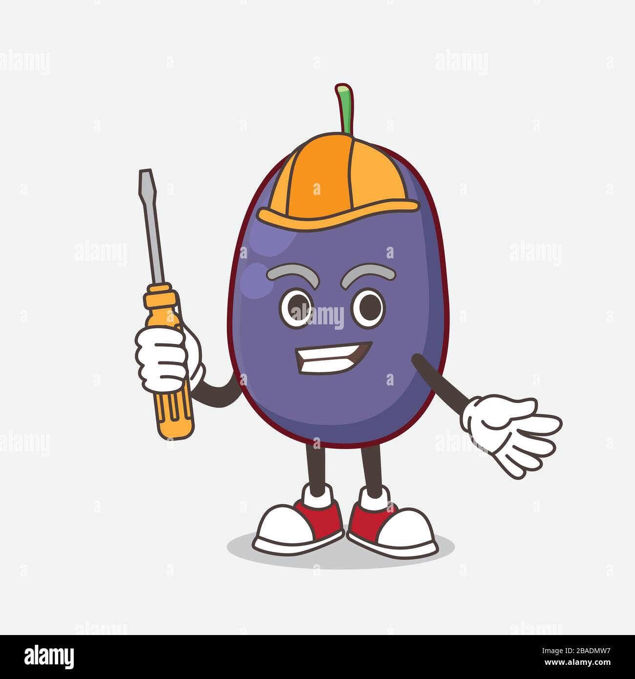 Purple Java Plum Mascot Character Vector Illustration Stock Vector ...