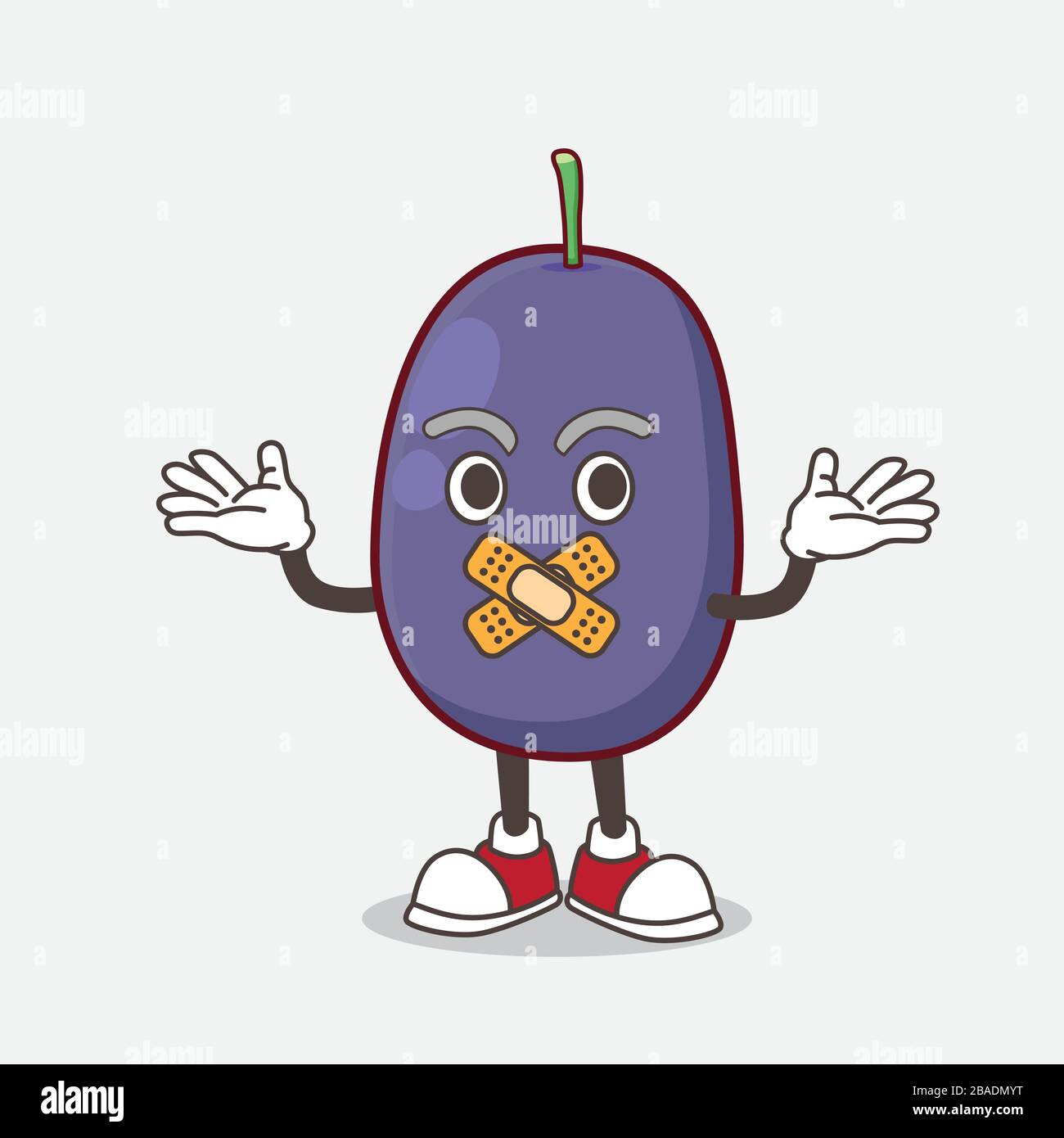 Purple Java Plum Mascot Character Vector Illustration Stock Vector ...