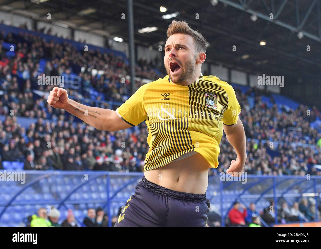 Coventry City's Matthew Godden celebrates scoring his team’s opening ...
