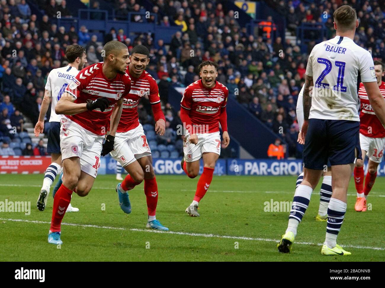 Middlesbroughs rudy gestede celebrates scoring hi-res stock photography ...