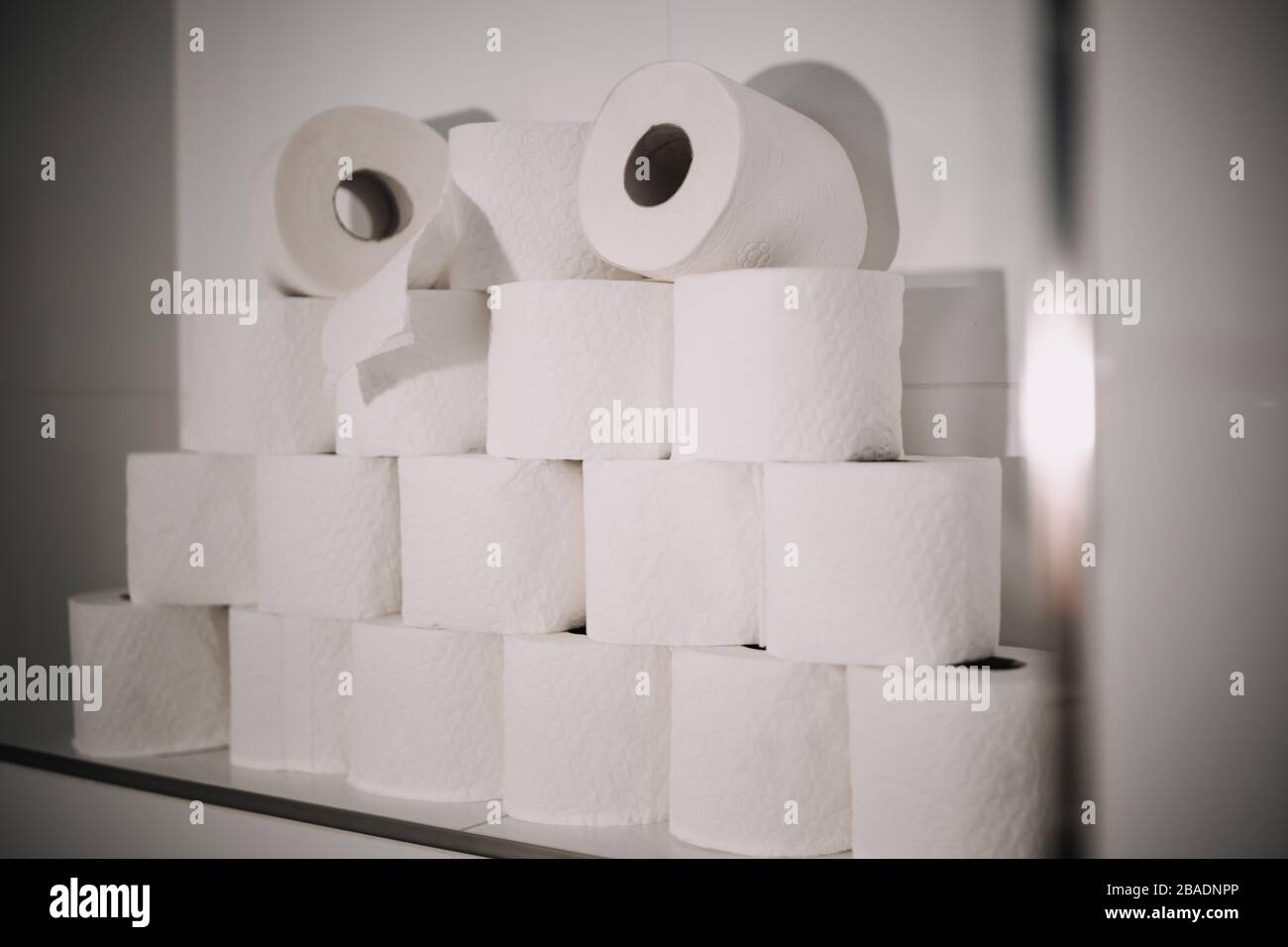 Pyramid of toilet rolls hi-res stock photography and images - Alamy