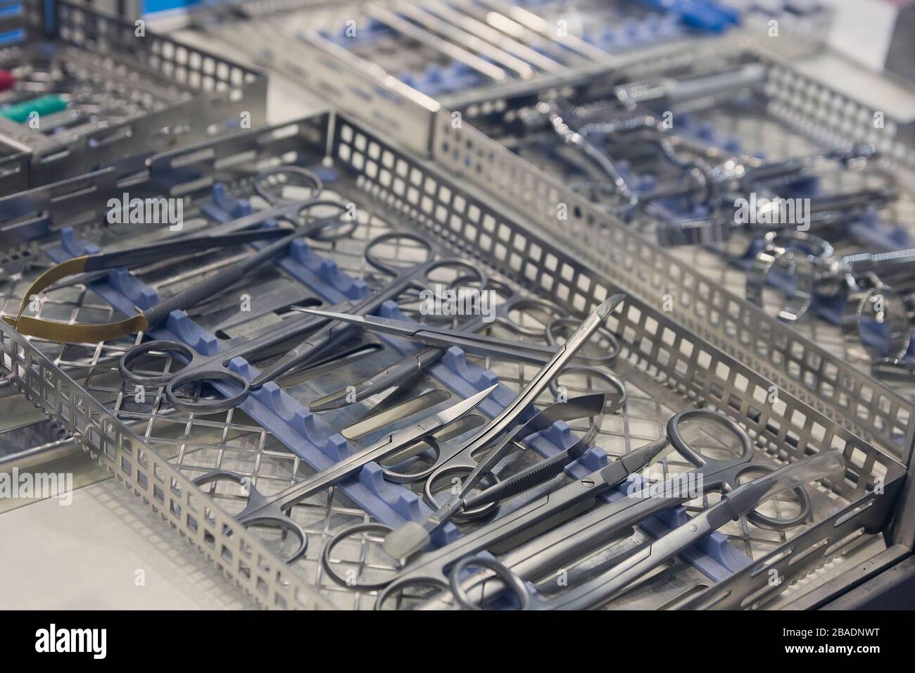 Variety of surgical instruments on the table. Medicine Stock Photo - Alamy