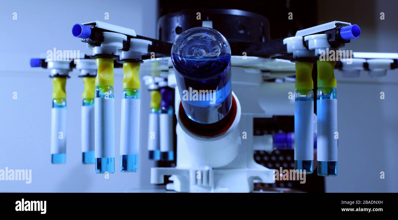 Laboratory Machine For Checking Vials With Test Of Virus Detection ...