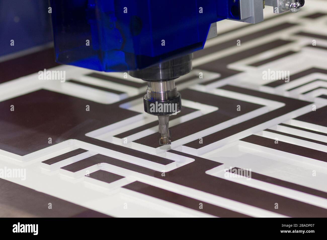 Milling machine cnc works in furniture production. Industry Stock Photo ...