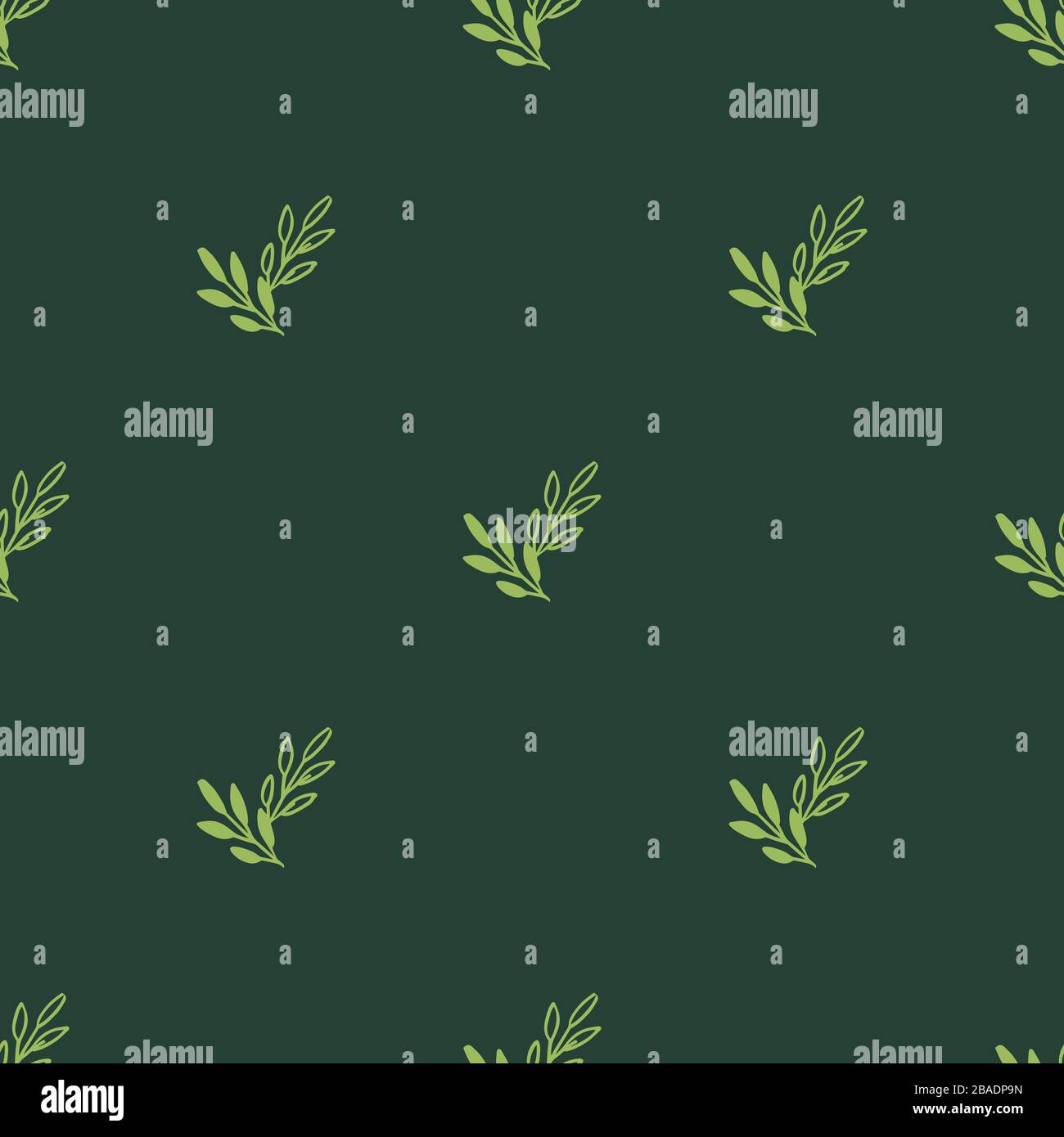 Vector Seamless pattern leaves green color, Botanical Floral Decoration ...