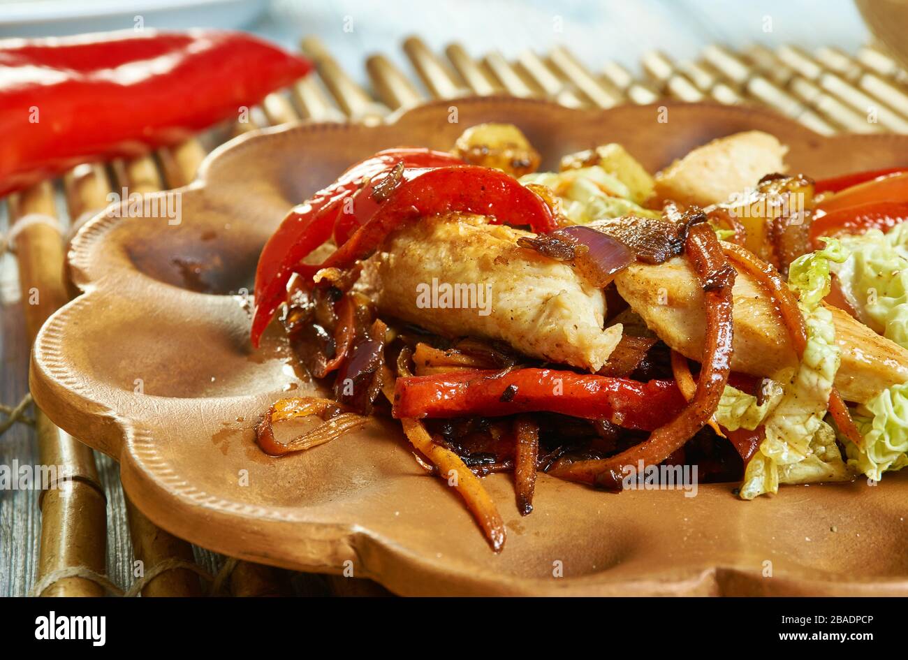 Ethiopian chicken Tibs, Ethiopian dish consisting of spicy Stock Photo ...