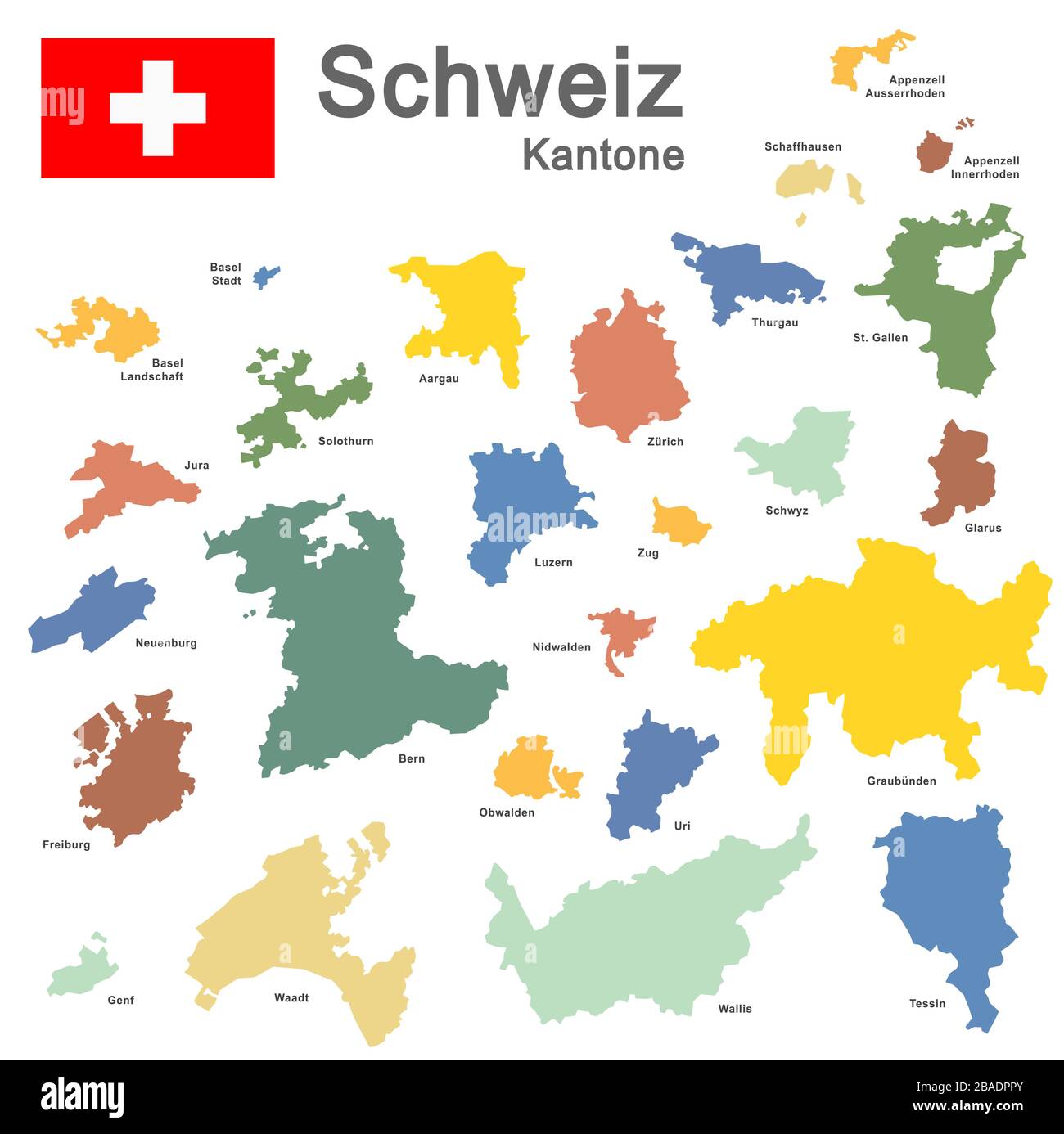 Swiss country map Stock Vector Images - Alamy