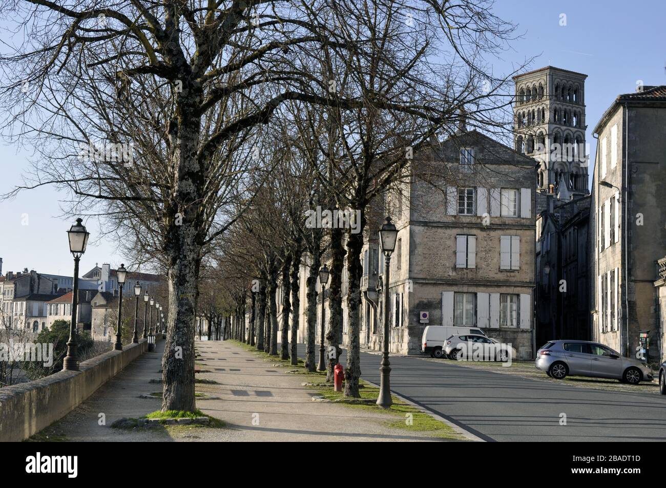 Empty street scene in France Stock Photo - Alamy