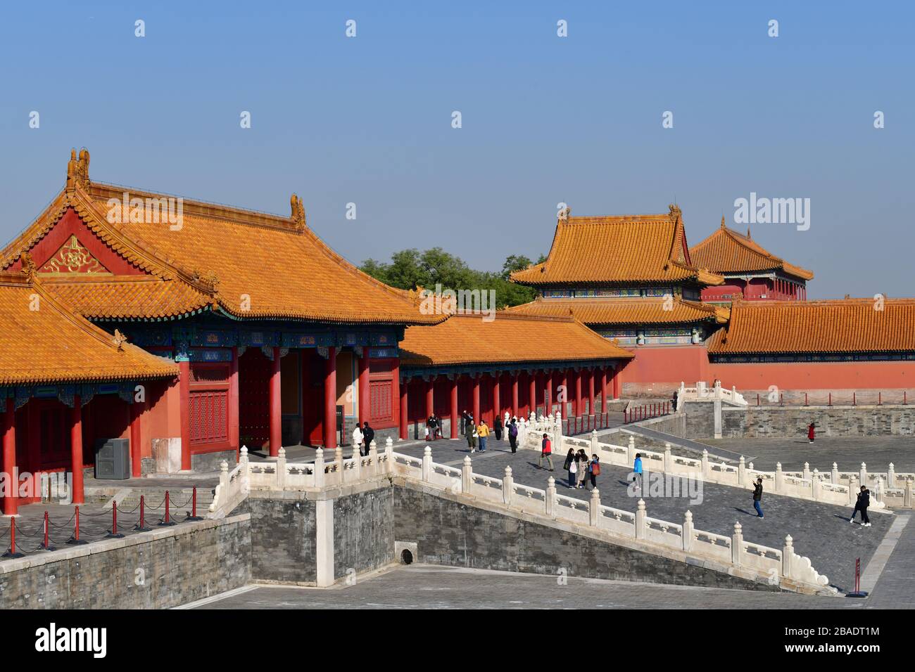 Forbidden City, Beijing, China-October 2019; Side view of some of the ...