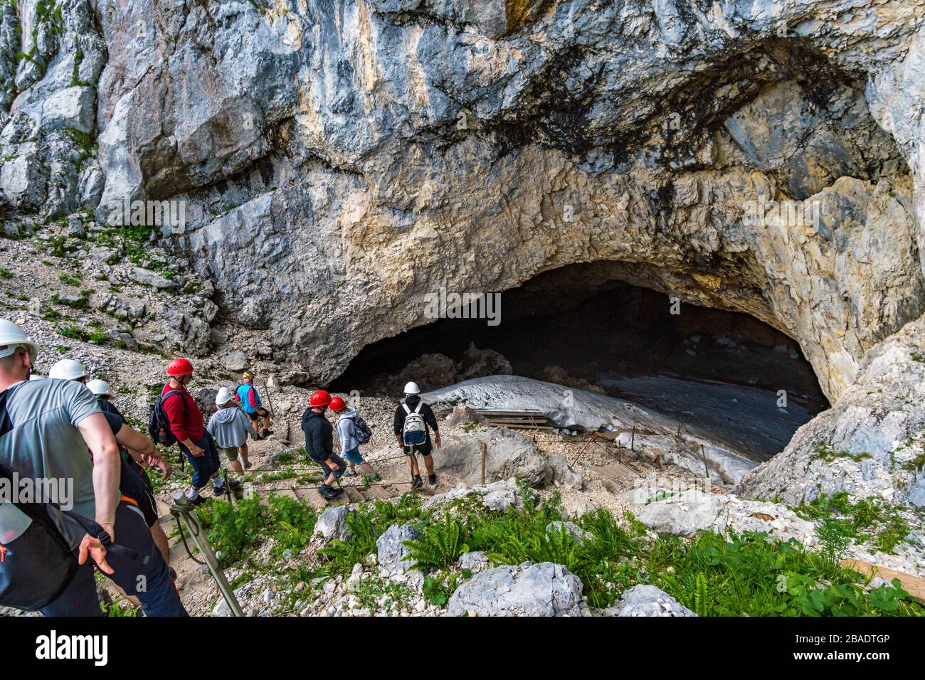 The Schellenberger ice cave in Untersberg near Marktschellenberg is ...