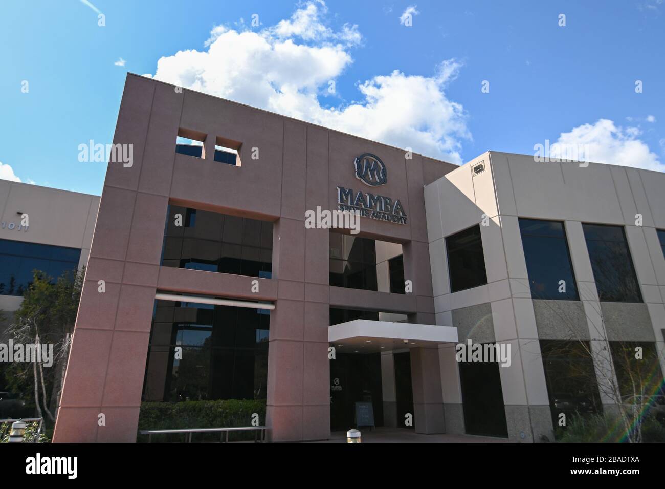 General overall view of signage outside the Mamba Sports Academy ...