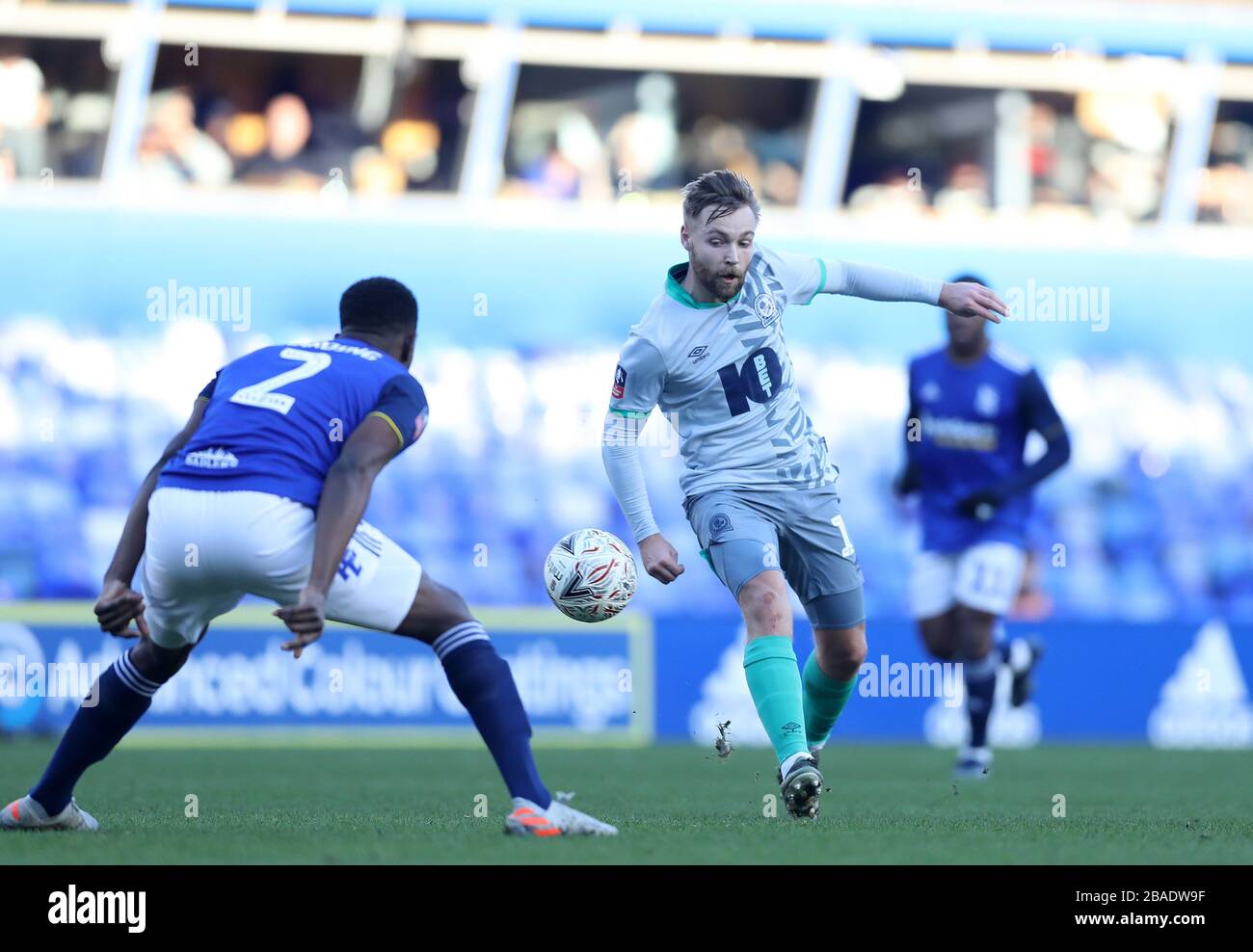Blackburn Rovers' Harry Chapman takes on the Birmingham defence during ...