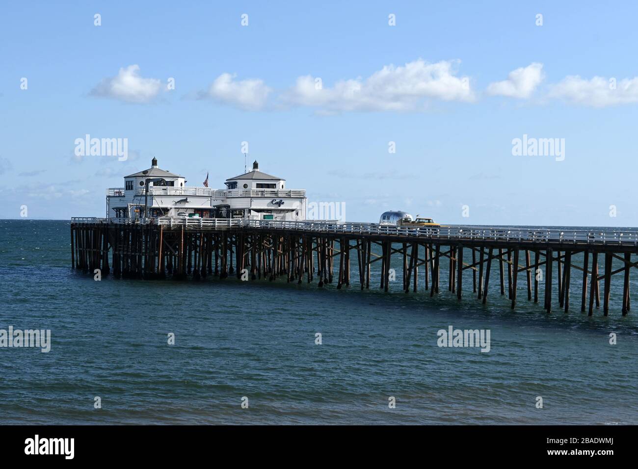 General overall view of the closed Malibu Pier amid the global ...