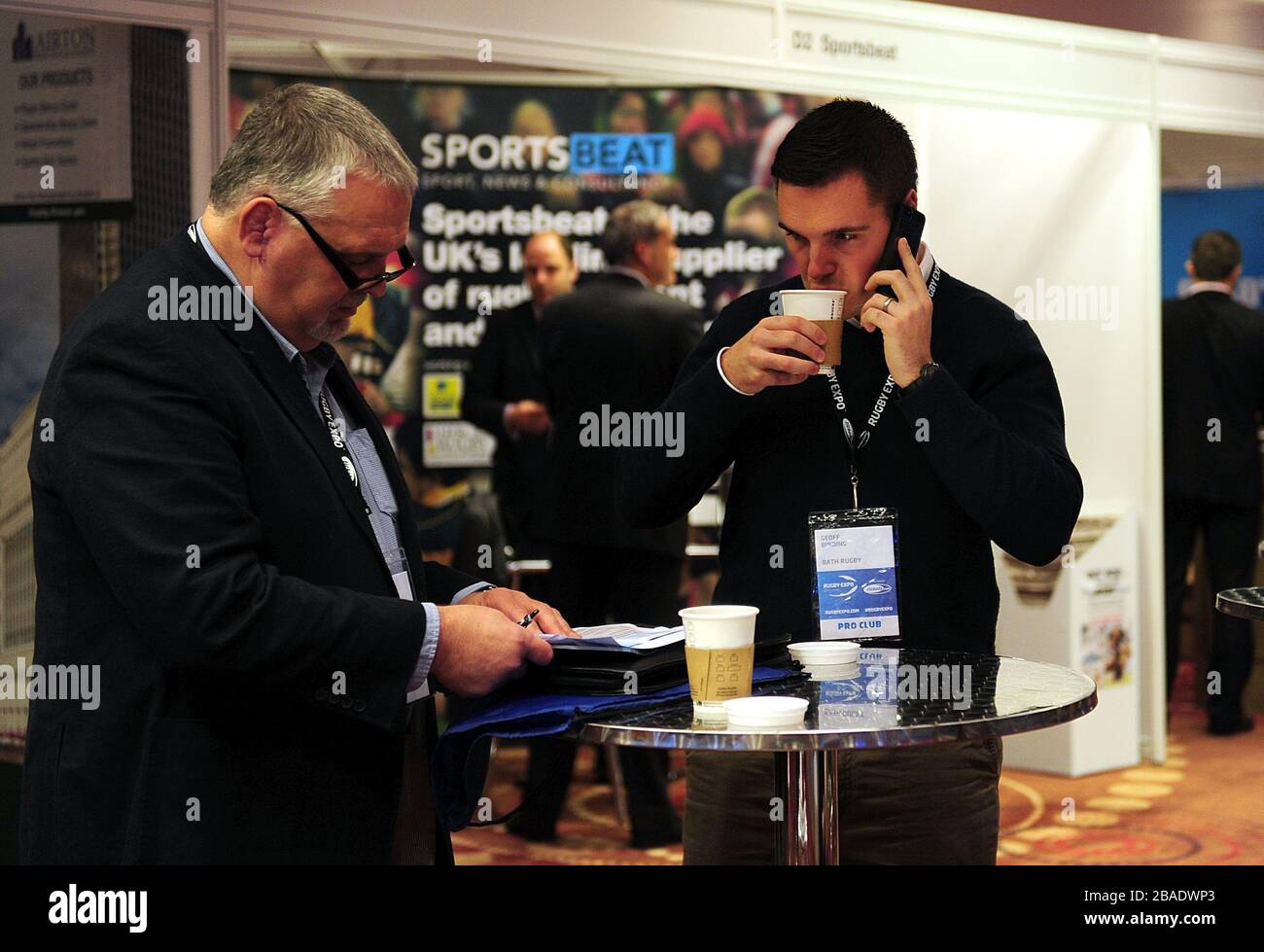 Delegates with refreshments during the morning session of Day One of ...