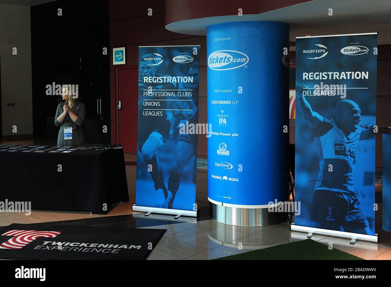 A general view of the registration area set up to welcome guests to the ...