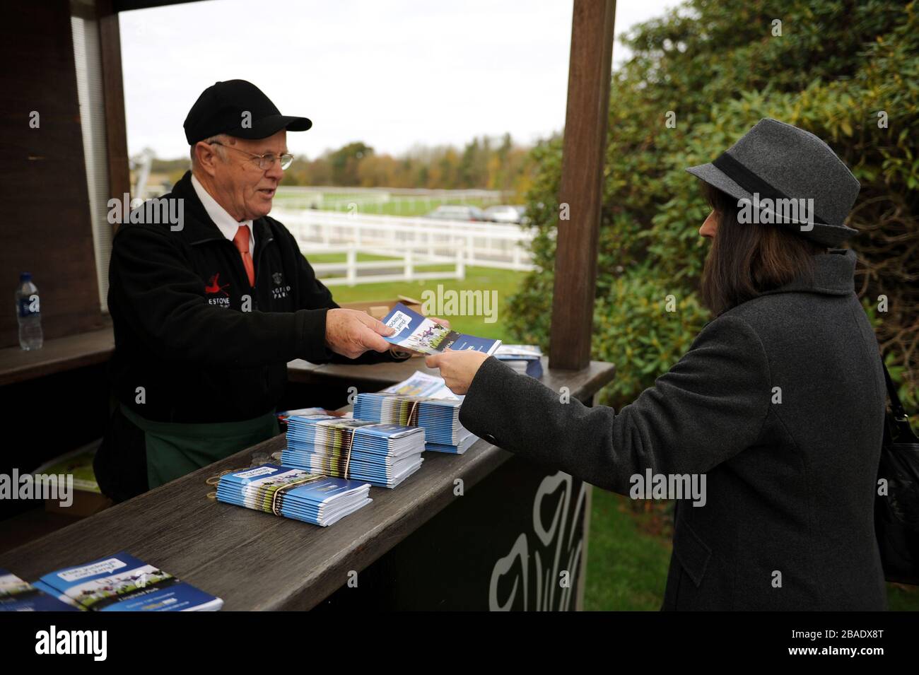 William Hill race cards are sold at Lingfield Park Stock Photo - Alamy