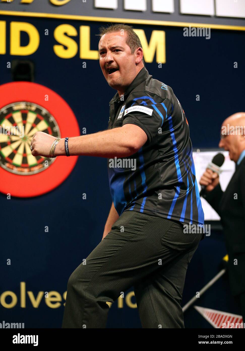 Dean Winstanley celebrates victory over Arron Monk Stock Photo - Alamy